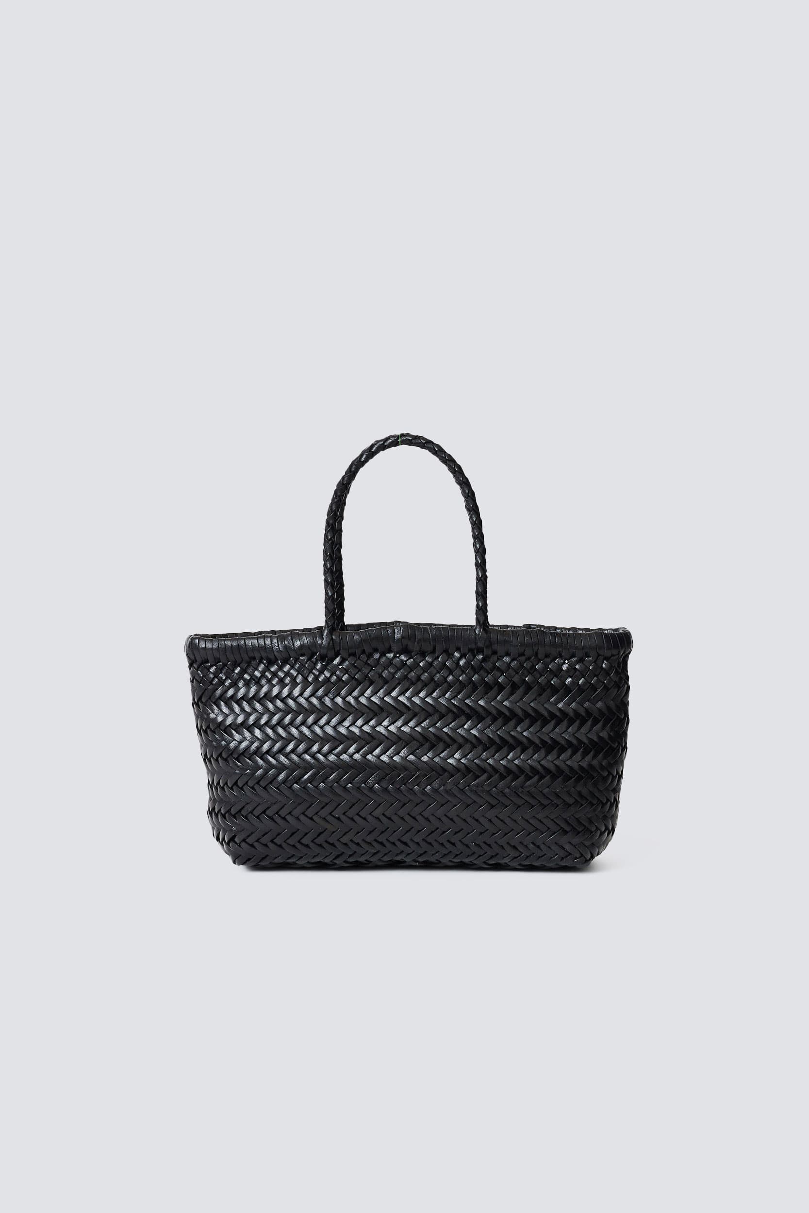 Dragon Diffusion - Mini Flat Gora Black Woven Leather Bag